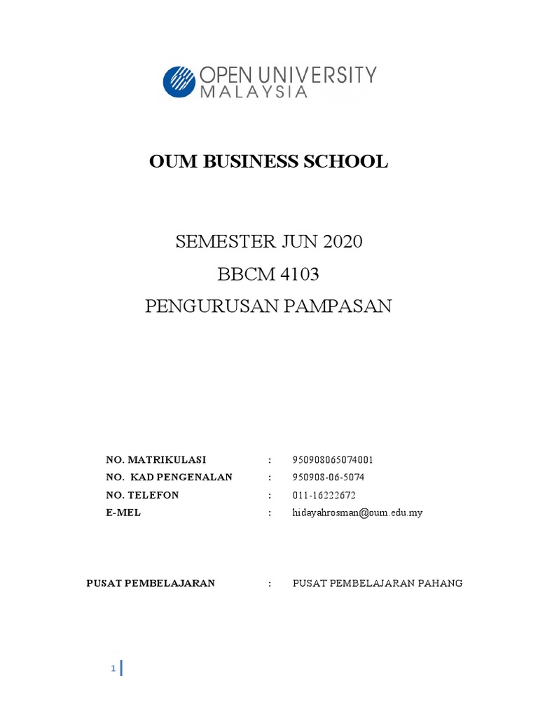 BBCM 4103 Pengurusan Pampasan | PDF