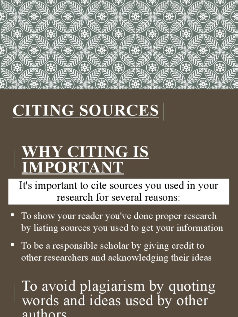 Citing Sources | Descargar gratis PDF | Citation | Academia