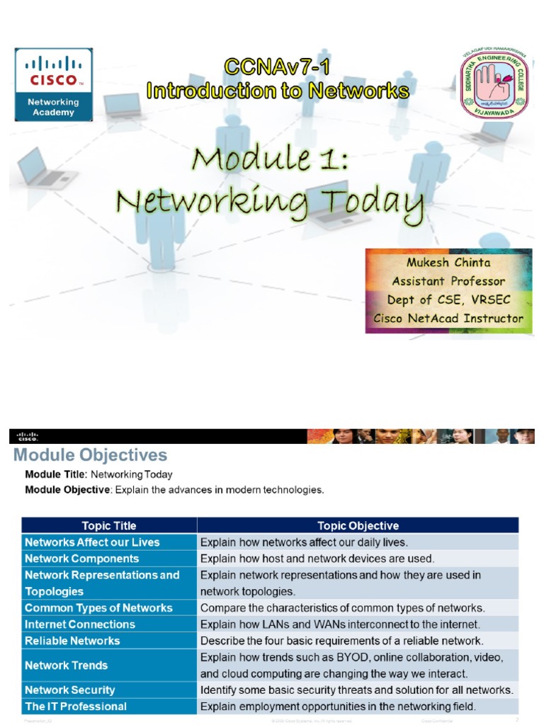 Introduction To Networks - CCNAv7 Module-1 | PDF