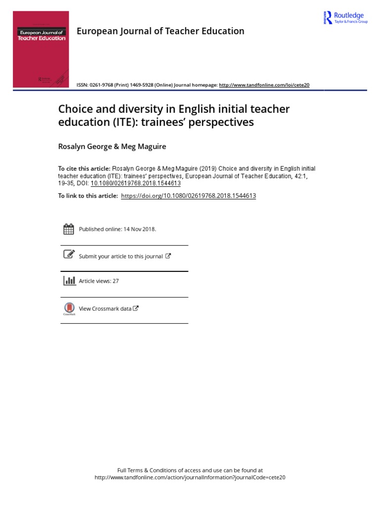 Choice and Diversity in English Initial Teacher Education | PDF ...