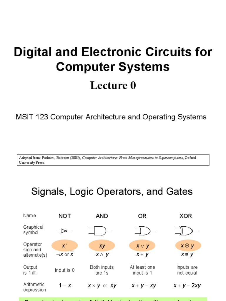 Digital Logic and Electronic Circuits | PDF | Digital Technology ...