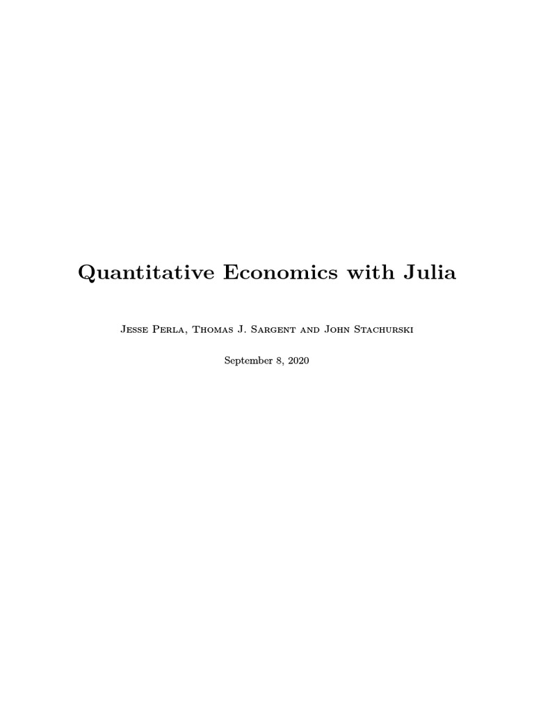 Quantitative Economics With Julia PDF | PDF | Array Data Structure ...