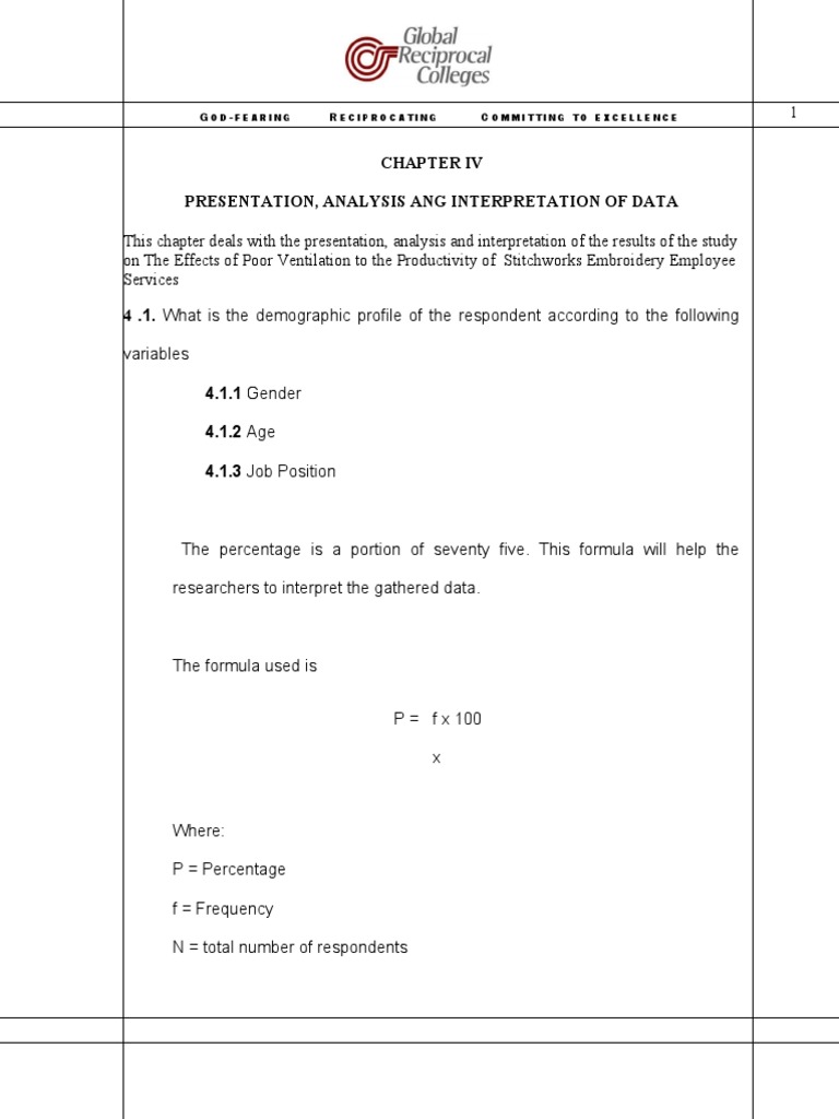 Presentation, Analysis Ang Interpretation of Data: Od-Fearing ...
