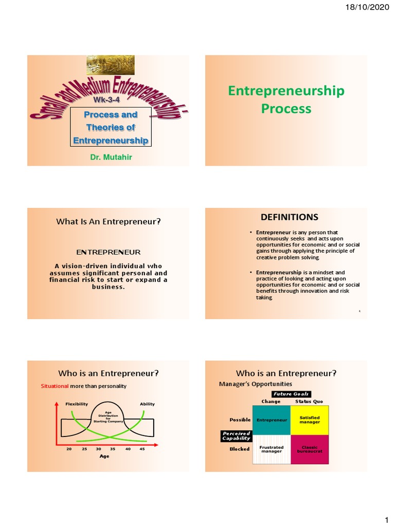 04 Entrepreneurship Process and Theories | PDF | Entrepreneurship ...