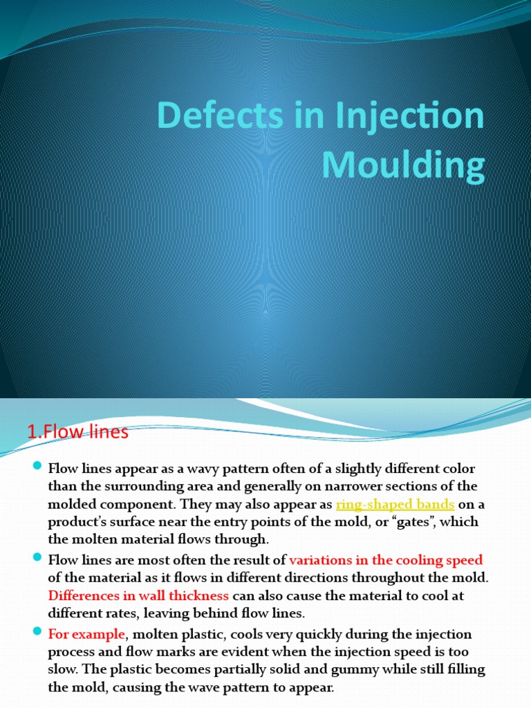 Injection Molding Defects and Solutions | PDF | Casting (Metalworking ...
