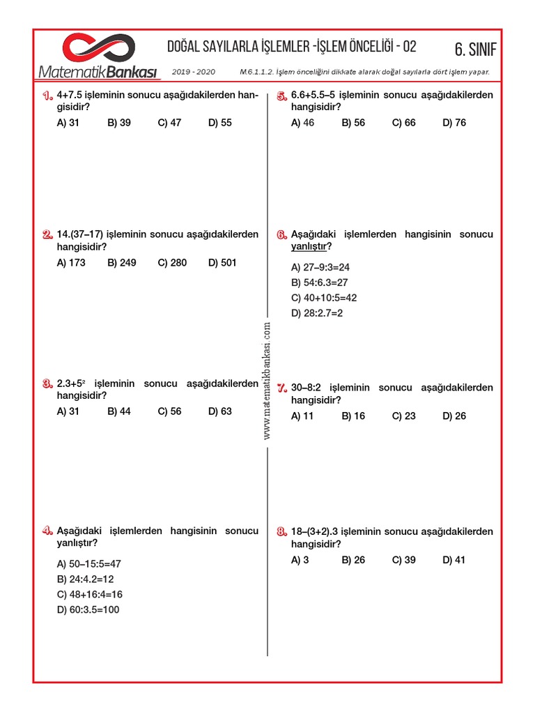 6sinif-Islem-Onceligi 1 | PDF