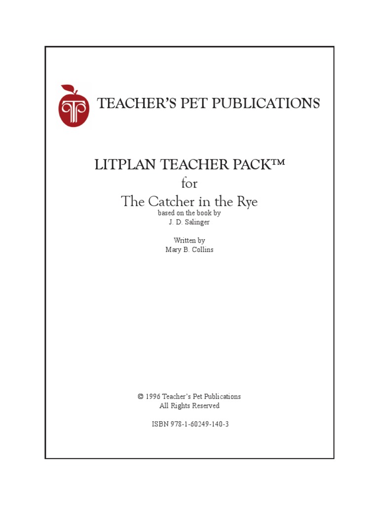 Teacher'S Pet Publications: For The Catcher in The Rye | PDF | J. D ...