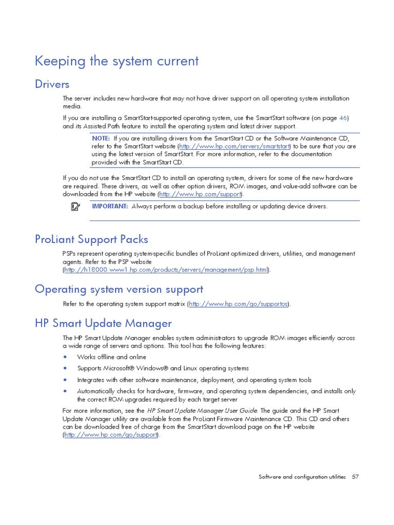Drivers HP ProLiant ML310 | PDF | Operating System | Device Driver