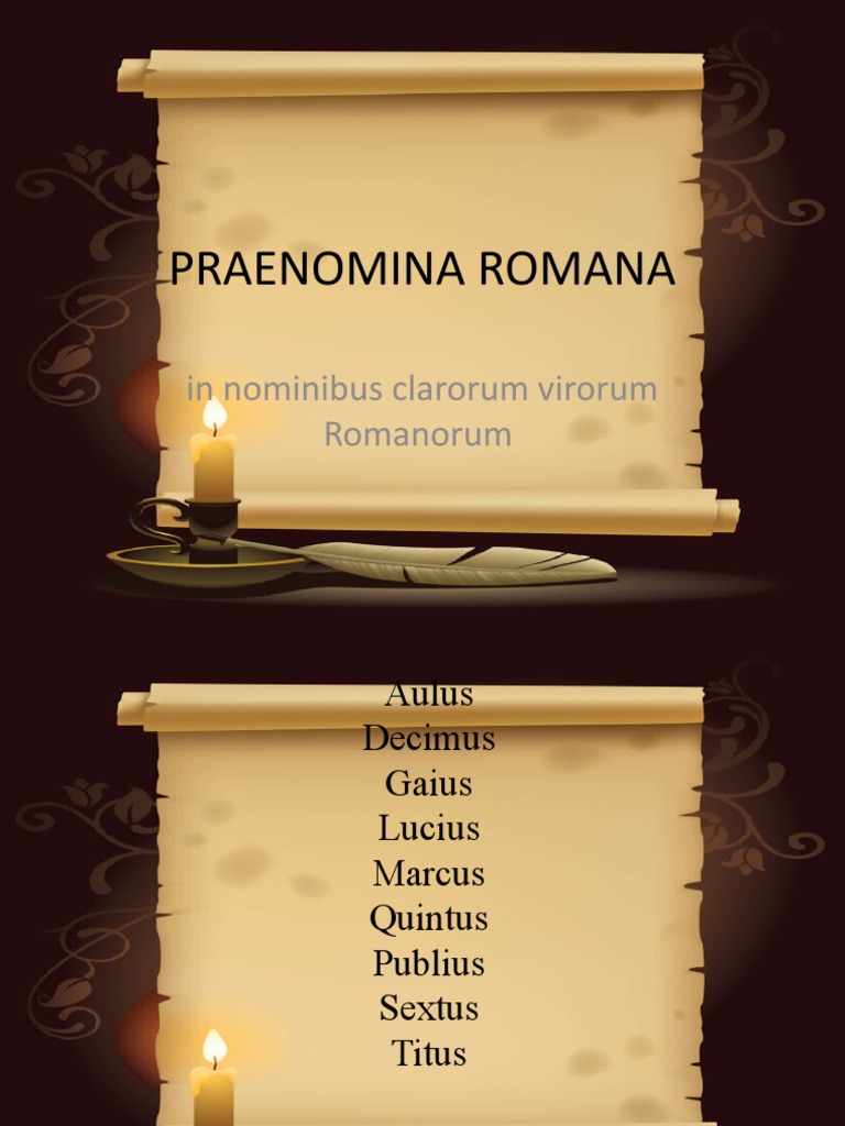 Praenomina Romana | PDF