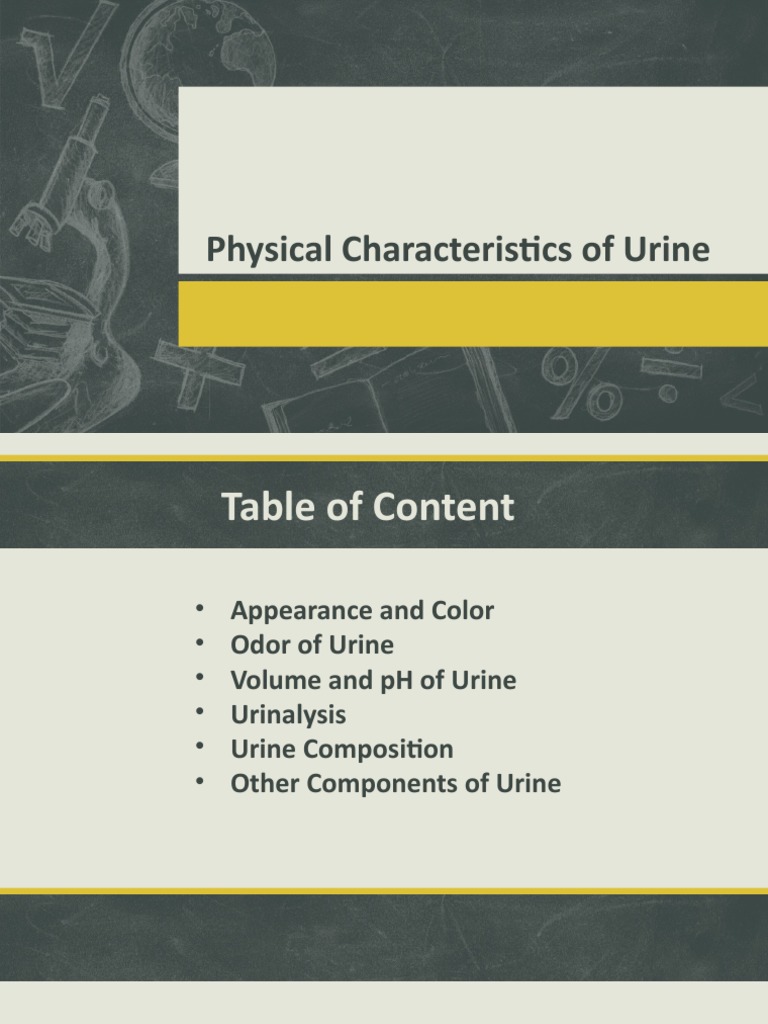 Physical Characteristics of Urine | PDF | Urine | Potassium