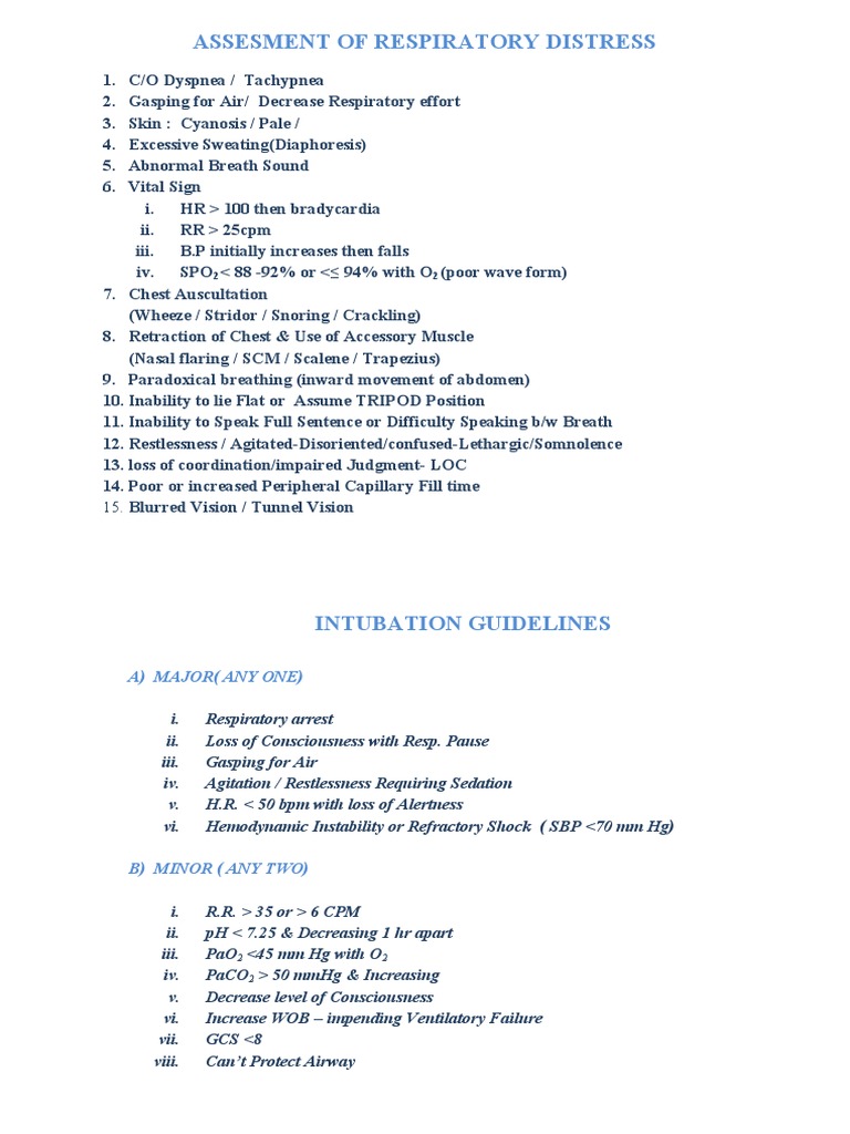 Assesment of Respiratory Distress | PDF