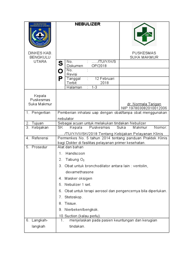 Sop Nebulizer | PDF