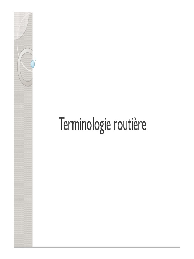 3 Terminologie Routier | PDF | Route | Transport