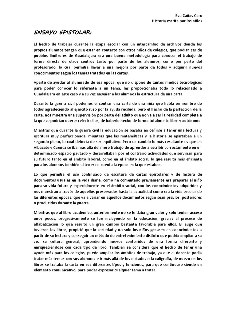 Ensayo Epistolar | PDF | Libros | Epístola