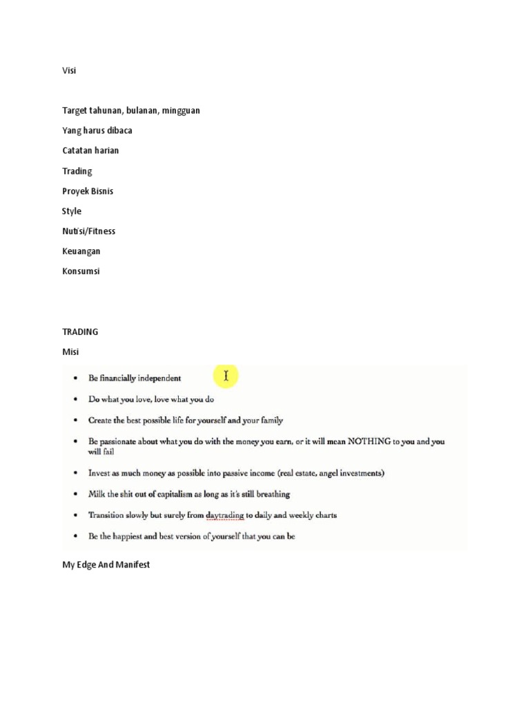 01 Contoh Trading Plan | PDF | Leverage (Finance) | Day Trading