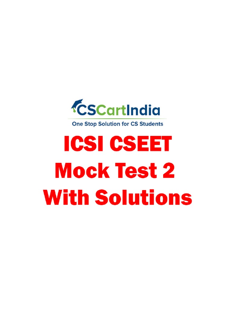 CSEET ICSI Mock Test 2 | PDF