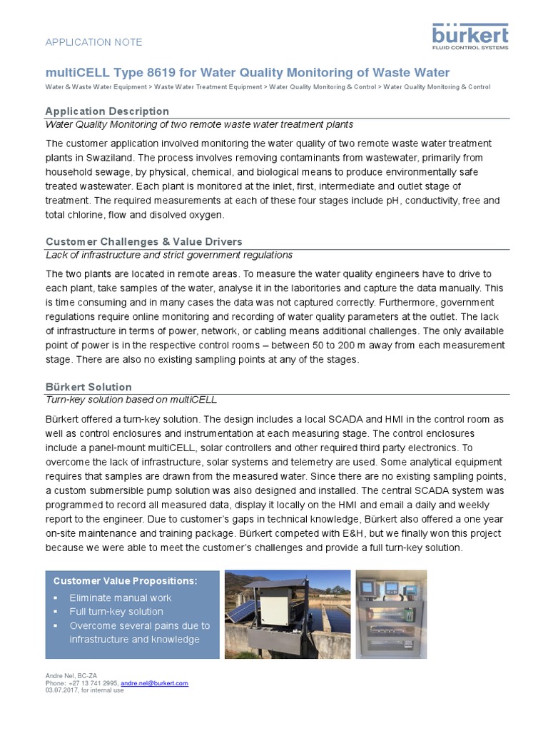 Wastewater Quality Monitoring Solution | PDF | Wastewater | Sewage ...