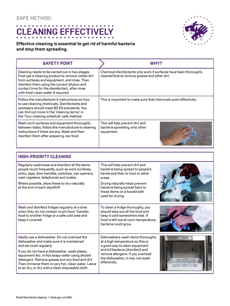Cleaning Effectively: Safe Method | PDF | Dishwasher | Disinfectant