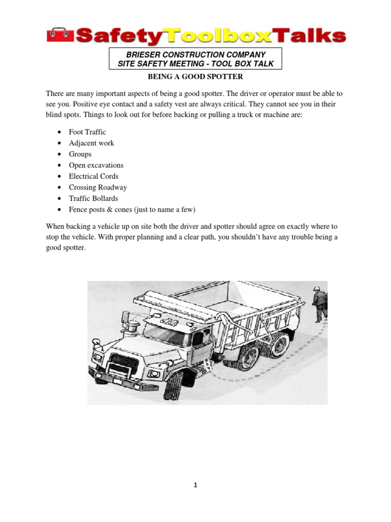 Brieser Construction Company Site Safety Meeting - Tool Box Talk | PDF