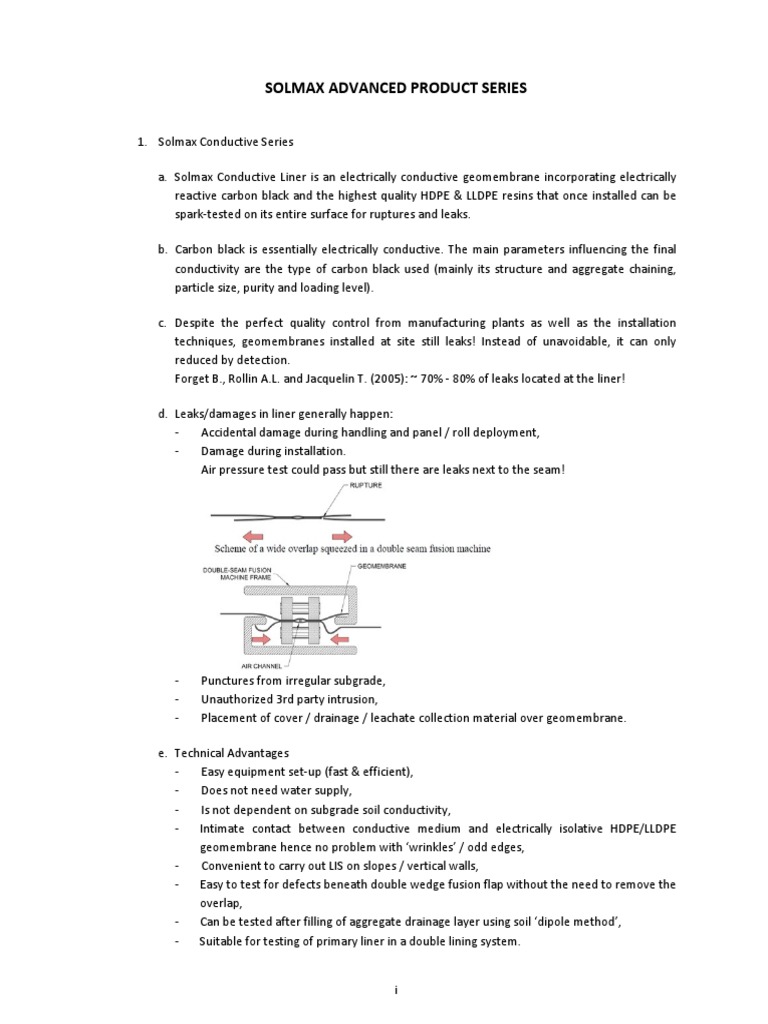 Solmax Conductive Geomembrane Overview | PDF | Drainage | Ultraviolet