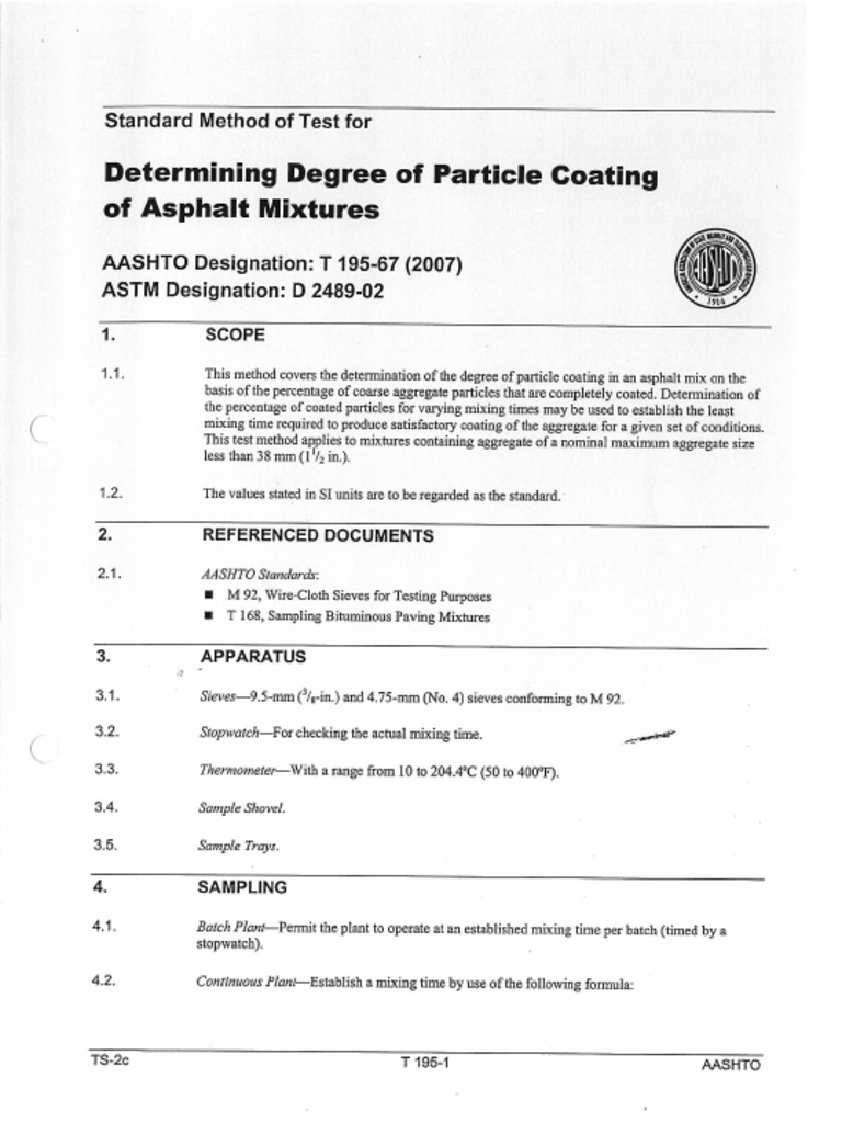 Aashto T 195-67 (2007) | PDF