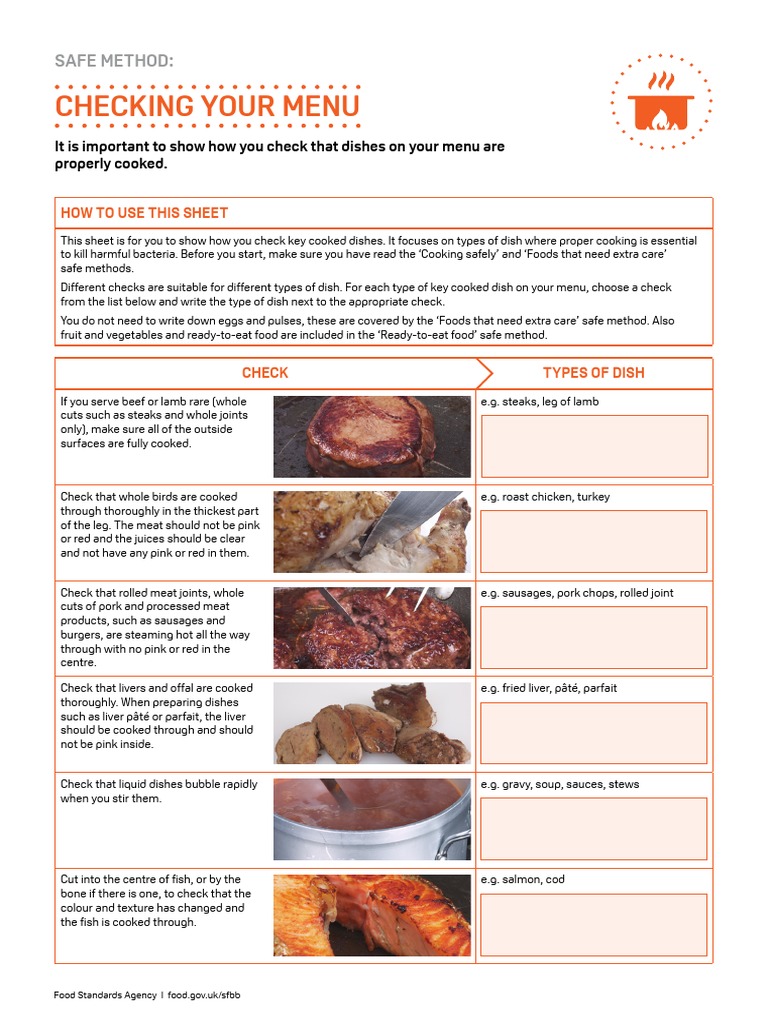 Checking Your Menu | PDF | Steak | Offal