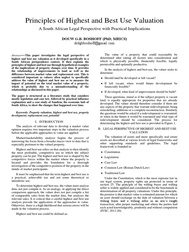 Principles of Highest and Best Use Valuation PDF | PDF | Real Estate ...