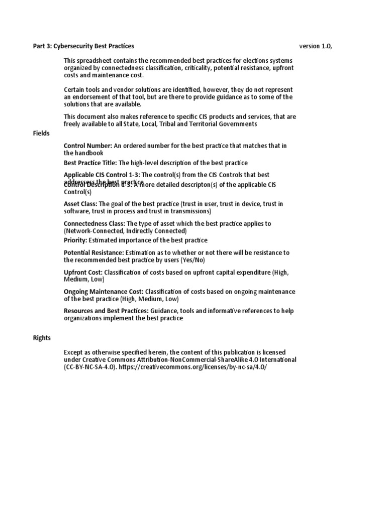 Best Practices A Handbook For Election Infrastructure Security v1.0 1 ...