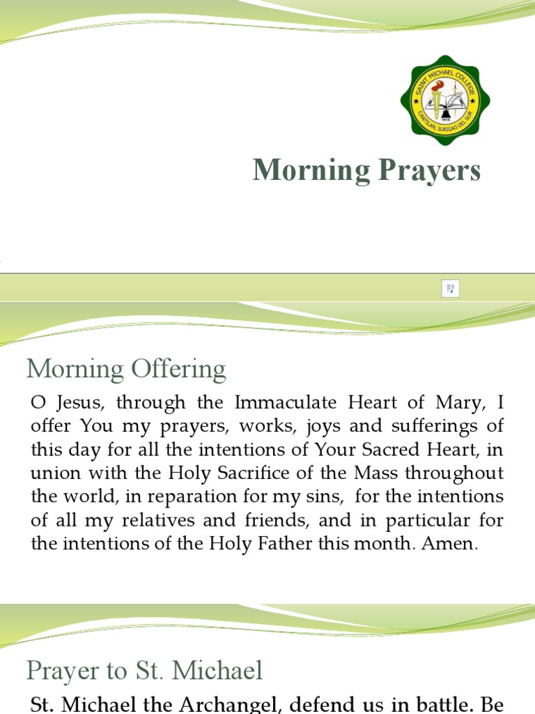 Morning Prayers | PDF | Lord's Prayer | Prayer