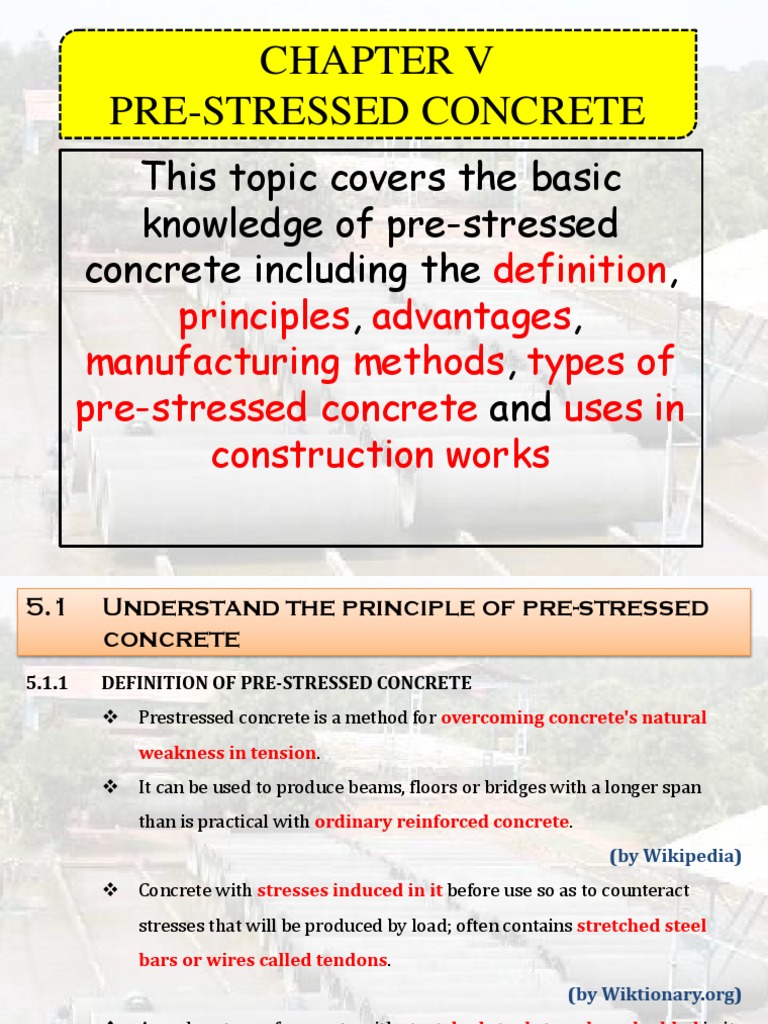 Chapter 4 Pre-Stressed Concrete | PDF | Prestressed Concrete | Economic Sectors