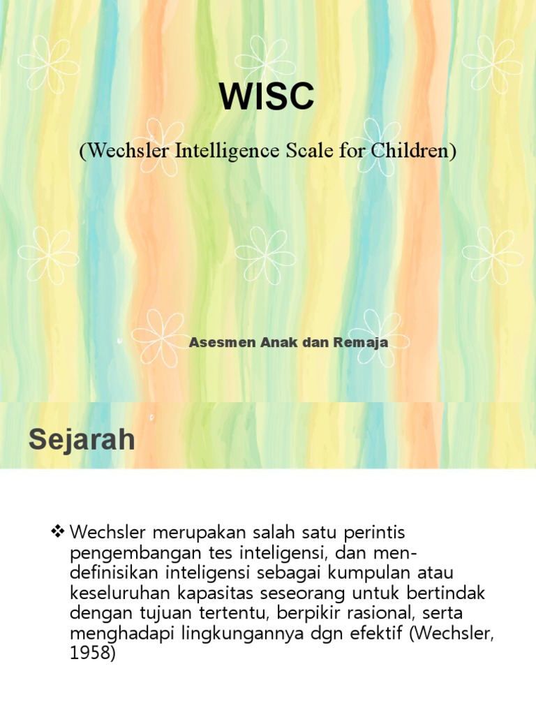 Sejarah dan Penggunaan Tes Inteligensi Wechsler Intelligence Scale for ...
