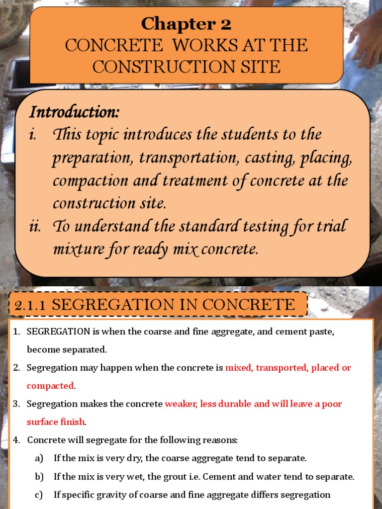 Chapter 2 Concrete Works at The Construction Site | PDF | Creep ...