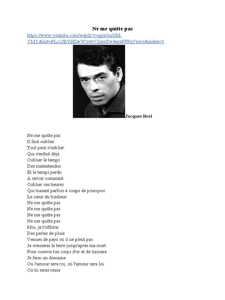 Ne Me Quitte Pas | PDF