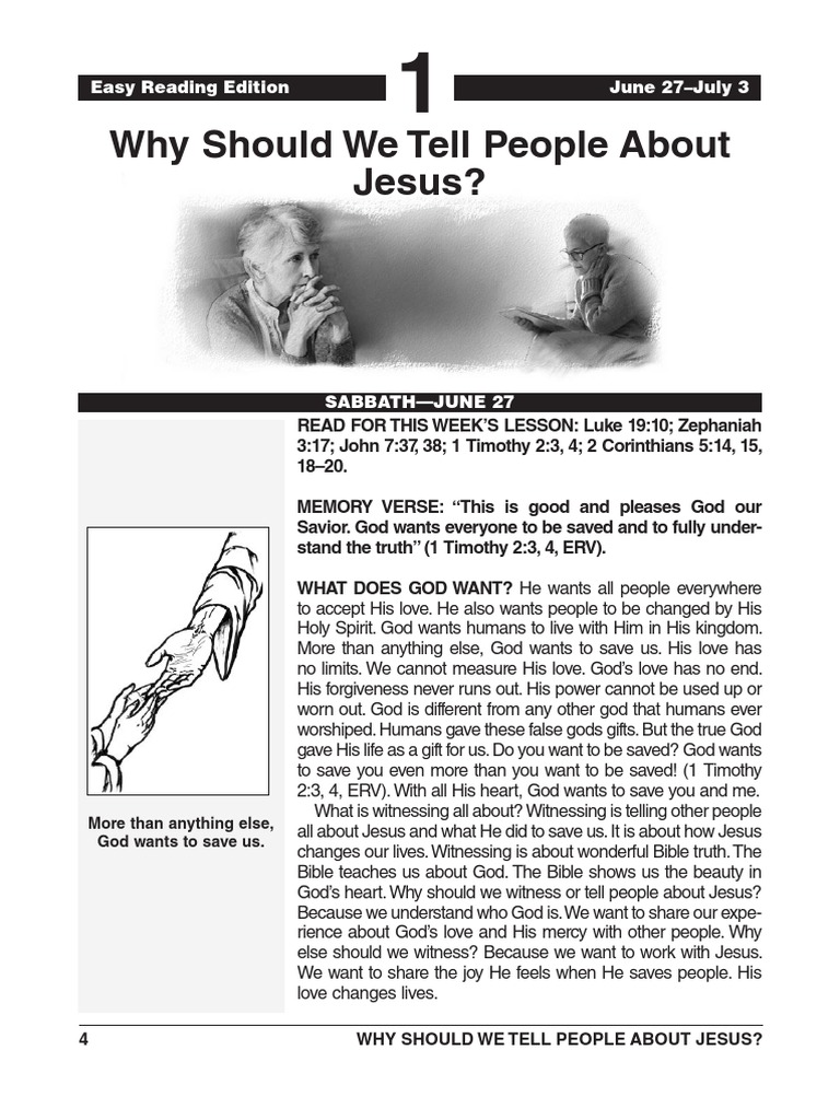 Why Should We Tell People About Jesus?: Easy Reading Edition June 27 ...