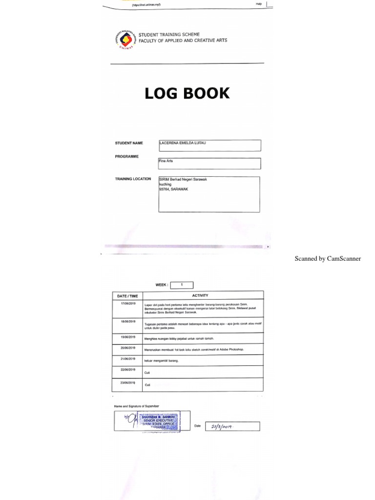 Log Book Front Page | PDF