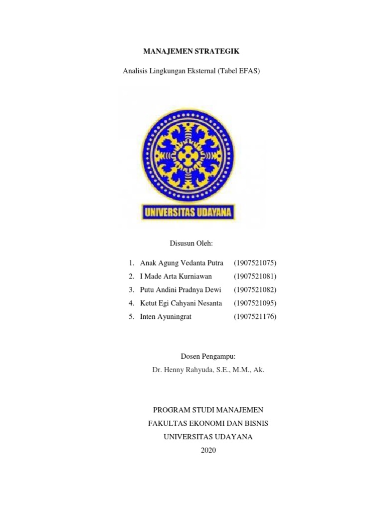 Kelompok 3 (RPS 4 Tabel EFAS) | PDF