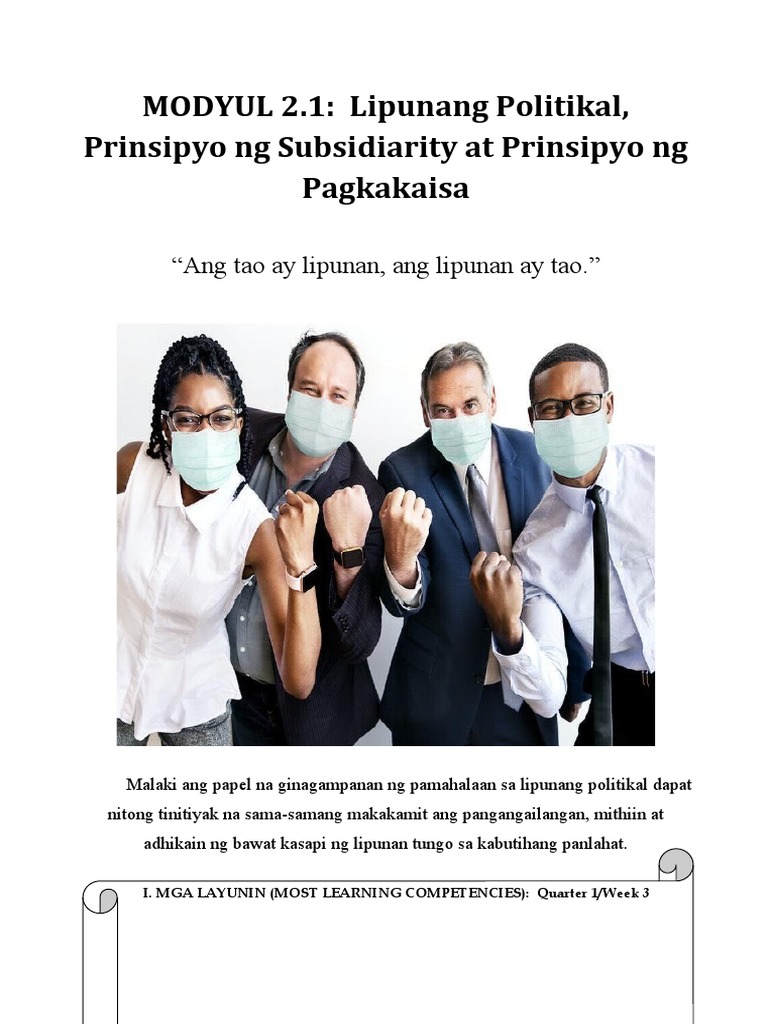 ESP WEEK3 MODULE2.1 LEARNING ACTIVITY SHEET ESP9 Bergonio Revised | PDF