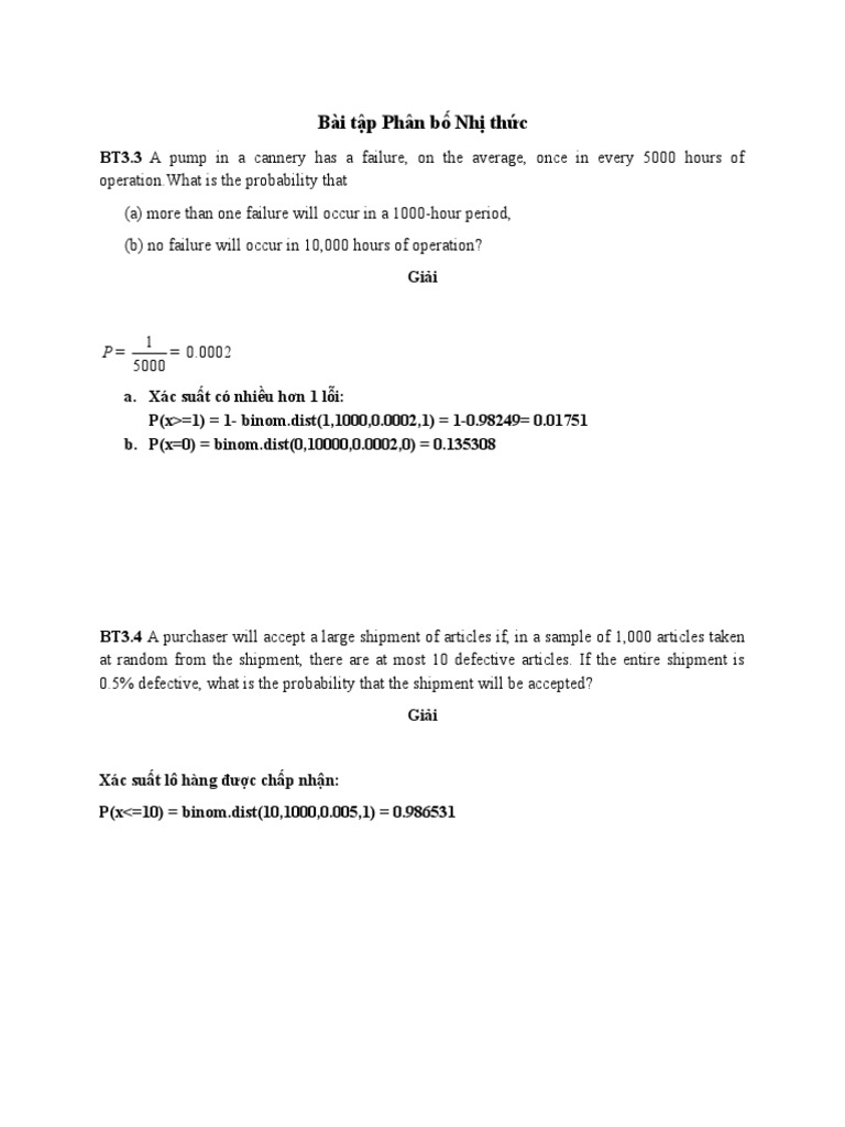 3.1 Baitap - C3 - PhanBoNhiThuc - Poisson | PDF