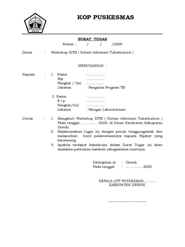 Contoh Surat Tugas | PDF