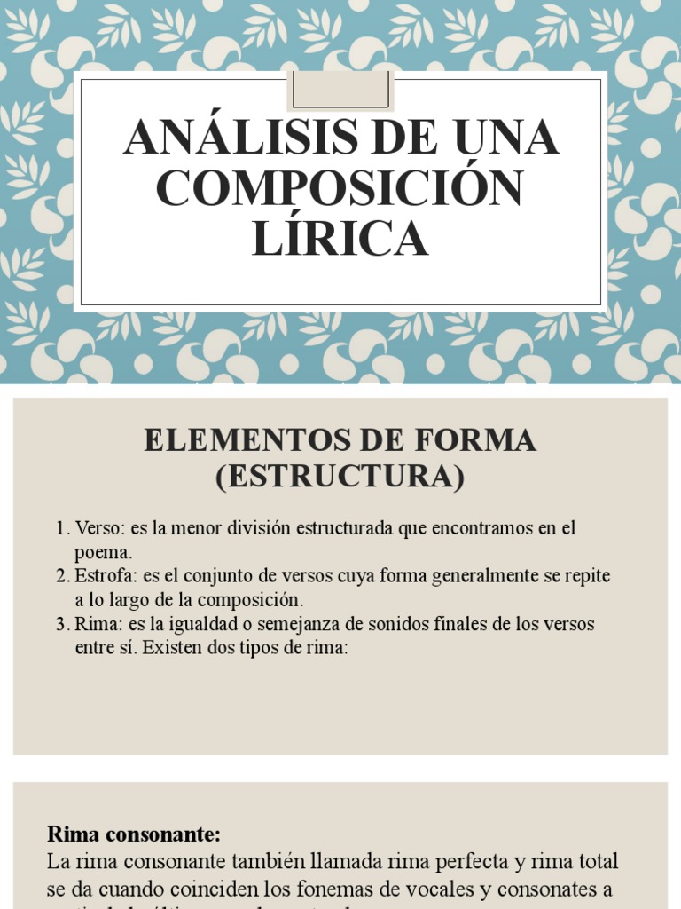 Análisis de Una Composición Lírica 10° | PDF | Rima | Poesía