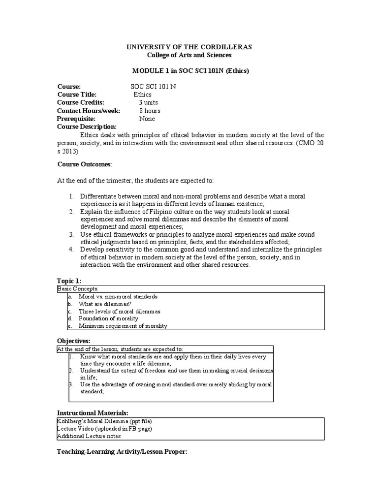 Socsc1 101N Module 1 | Download Free PDF | Morality | Objectivity ...