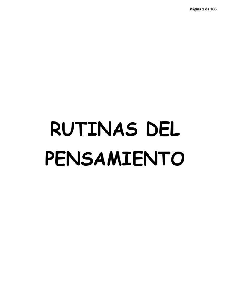 Rutinas Del Pensamiento Proyecto Zero | PDF | Verdad | Aprendizaje