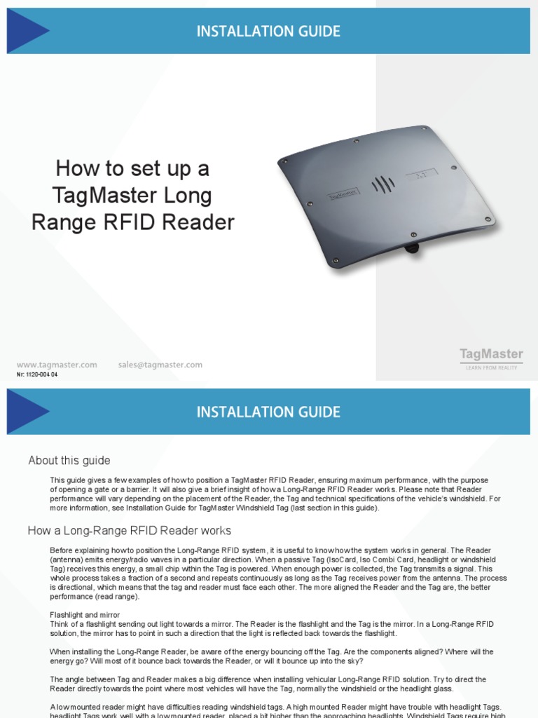 Installation Guide TagMaster RFID Tag Reader EN | PDF | Radio Frequency ...