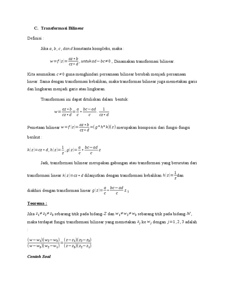 Transformasi Bilinear | PDF