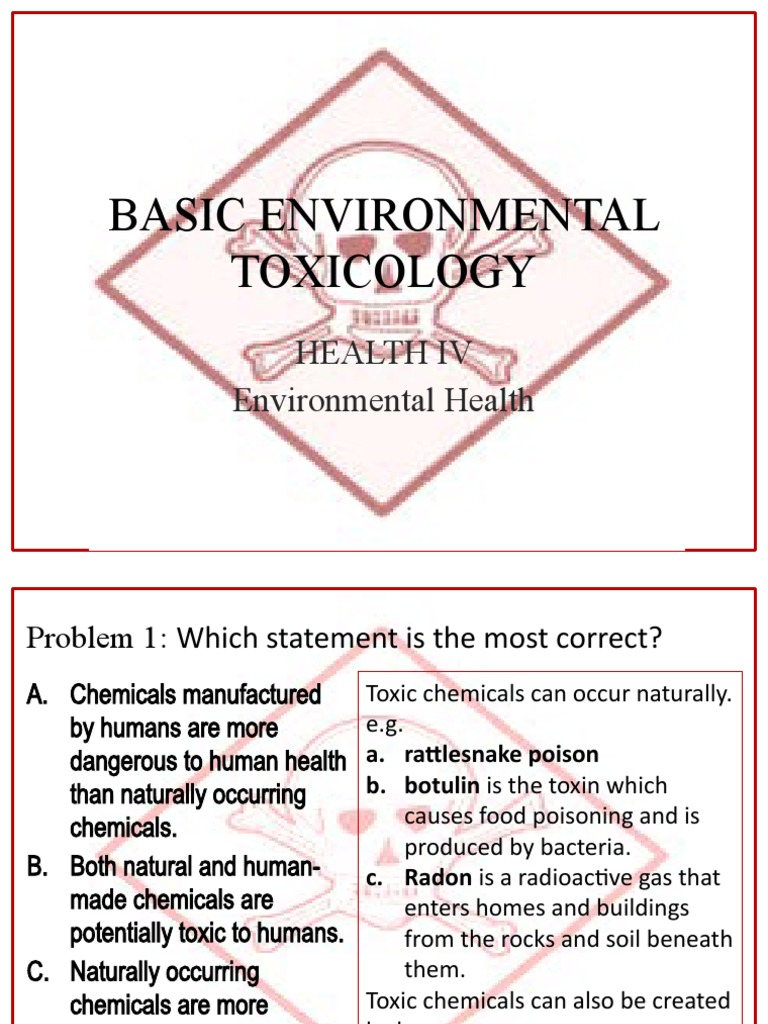 Basic Environmental Toxicology Problem Set PPT | Poison | Toxicology