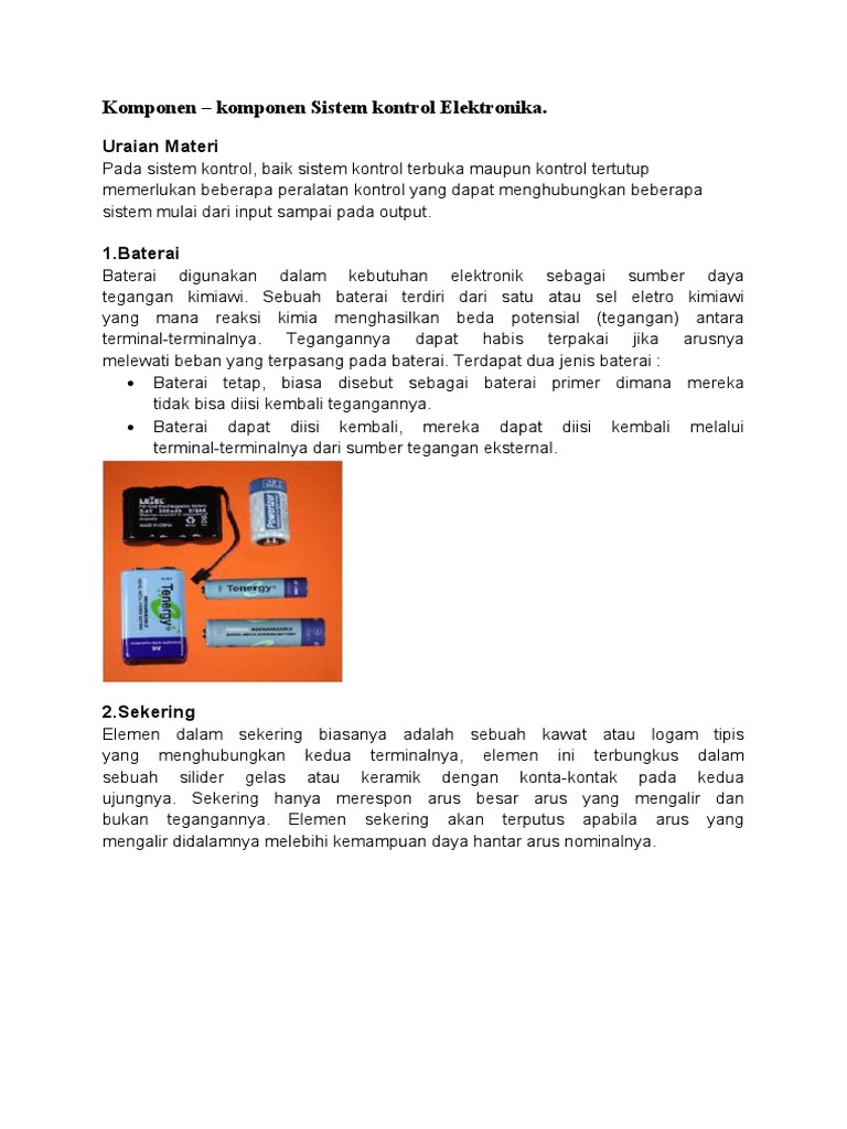 Komponen Utama Sistem Kontrol Elektronik | PDF | Komputer | Teknologi ...