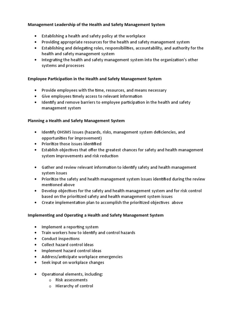 H&S Management Program | PDF | Occupational Safety And Health | Safety