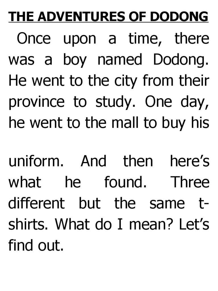 The Adventures of Dodong | PDF | Adjective | English Grammar