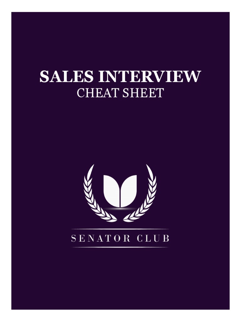 Sales Interview: Cheat Sheet | PDF | Media Manipulation | Market ...