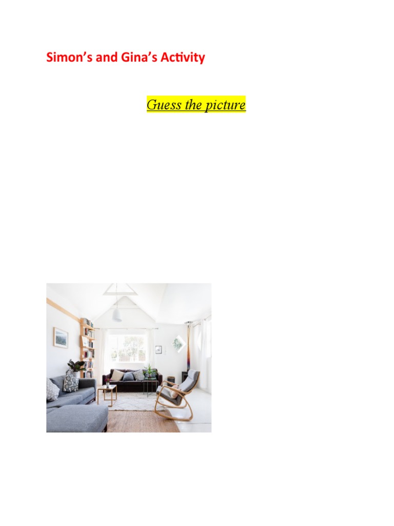 Simon's and Gina's Activity: Guess The Picture | PDF